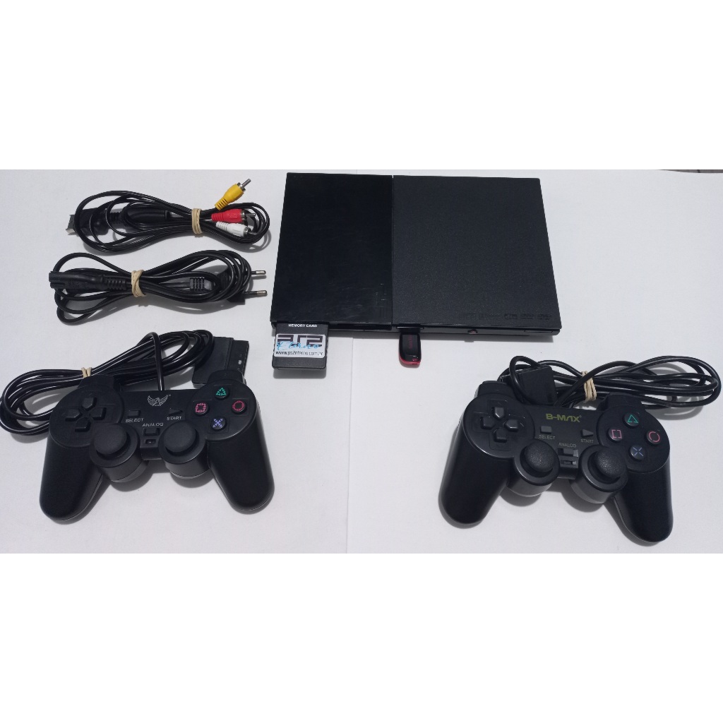 PLAYSTATION 2 COM 2 CONTROLES + MEMORY CARD + OPL E PENDRIVE COM JOGOS ...