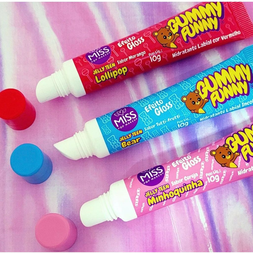 Gloss Hidratante Labial Gummy Funny Balm Labial Miss Pop | Shopee Brasil