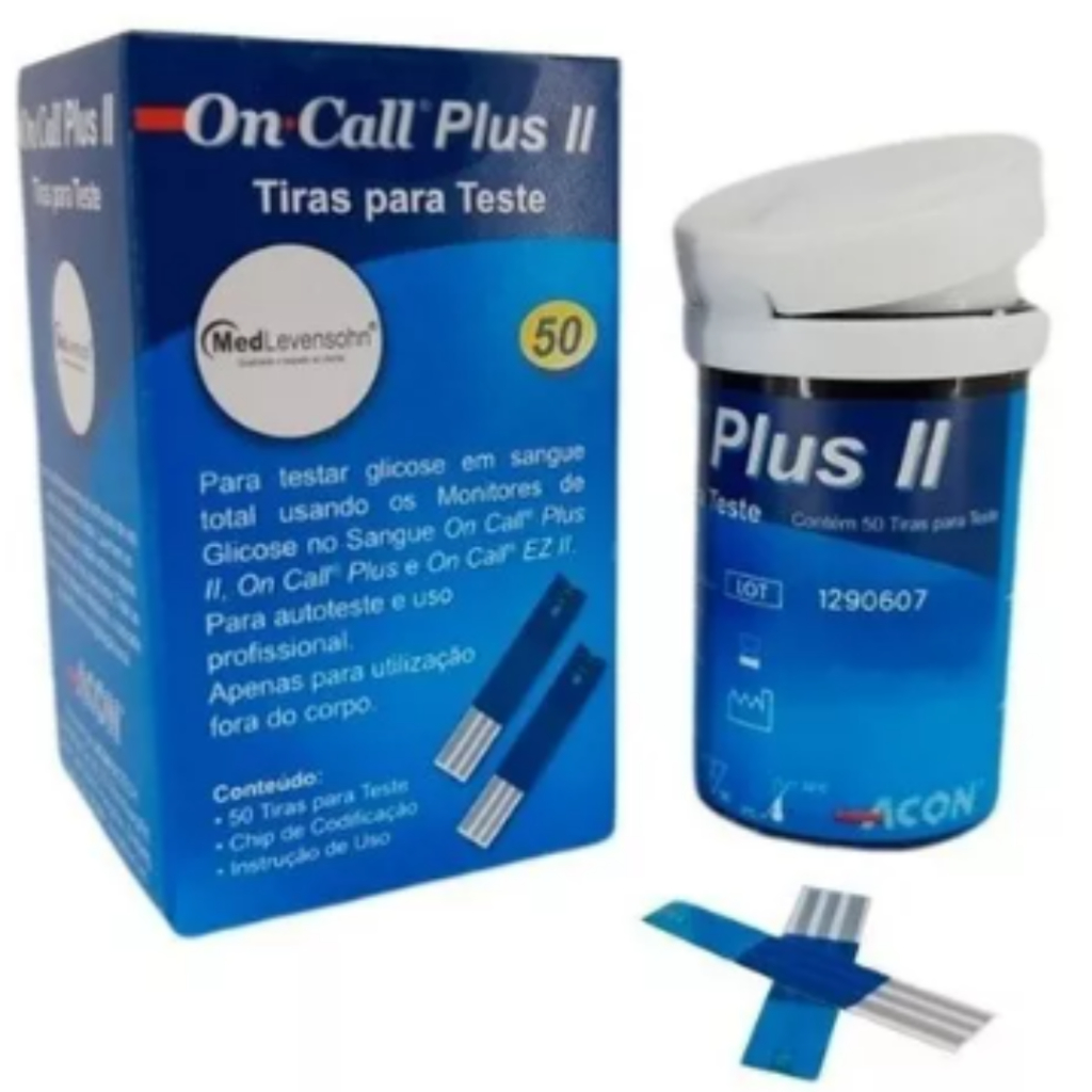 Fita Glicemia Medição Glicose On Call Plus II C/50 Tiras | Shopee Brasil