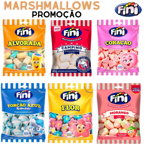 Marshmallows FINI - Sabores Sortidos 80g | Shopee Brasil