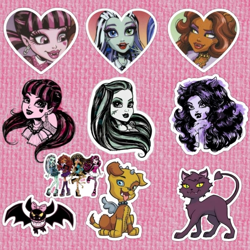 kit stickers adesivos monster high mh draculaura clawdeen frankie ...