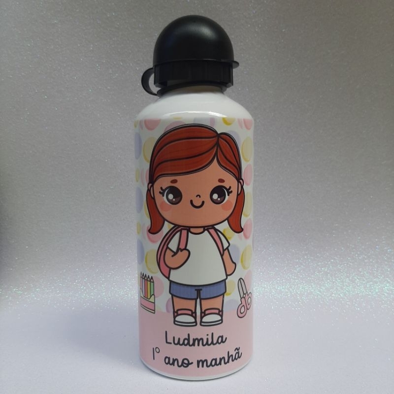 Garrafa de Água Infantil Garrafinha Menino Menina Personalizada com ...