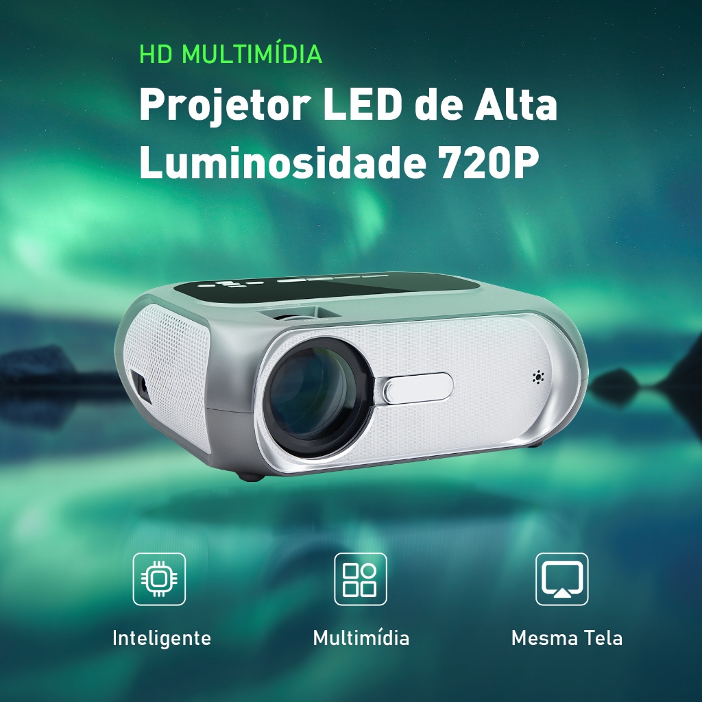 Projetor Led T7 4000lm 1080p Espelhamento Wi-fisem Fios fang | Shopee ...