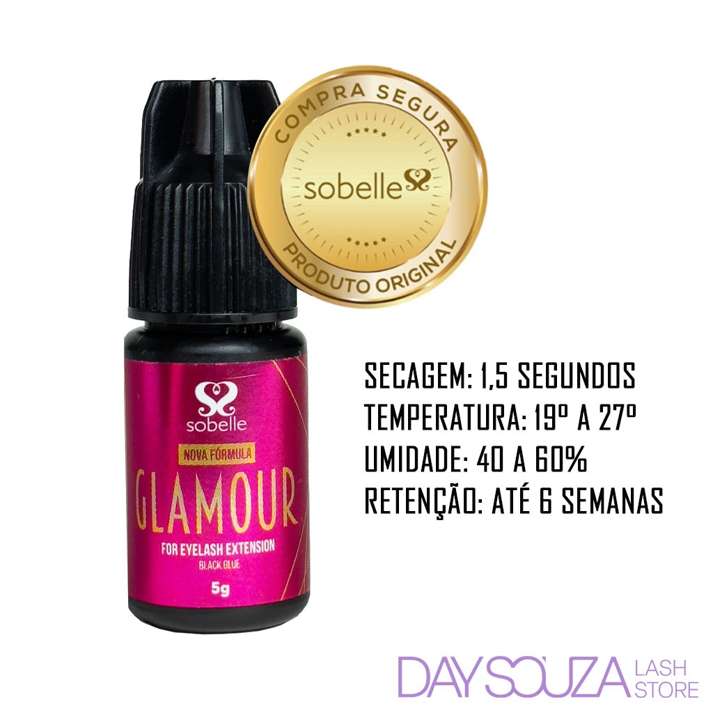 Cola Adesivo de Extensão alongamento de Cílios Sobelle Glamour Nanotechnology 3Ml Original ...
