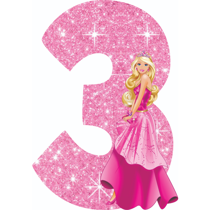 DISPLAY MDF NUMERO 3 ROSA BARBIE PRINCESA 60CM | Shopee Brasil