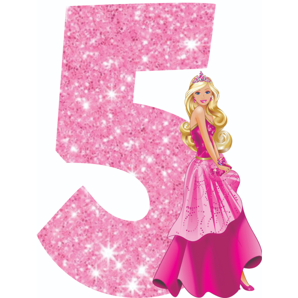 DISPLAY MDF NUMERO 5 ROSA BARBIE PRINCESA 60CM | Shopee Brasil