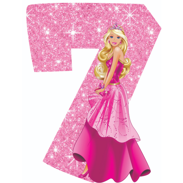 DISPLAY MDF NUMERO 7 ROSA BARBIE PRINCESA 60CM | Shopee Brasil