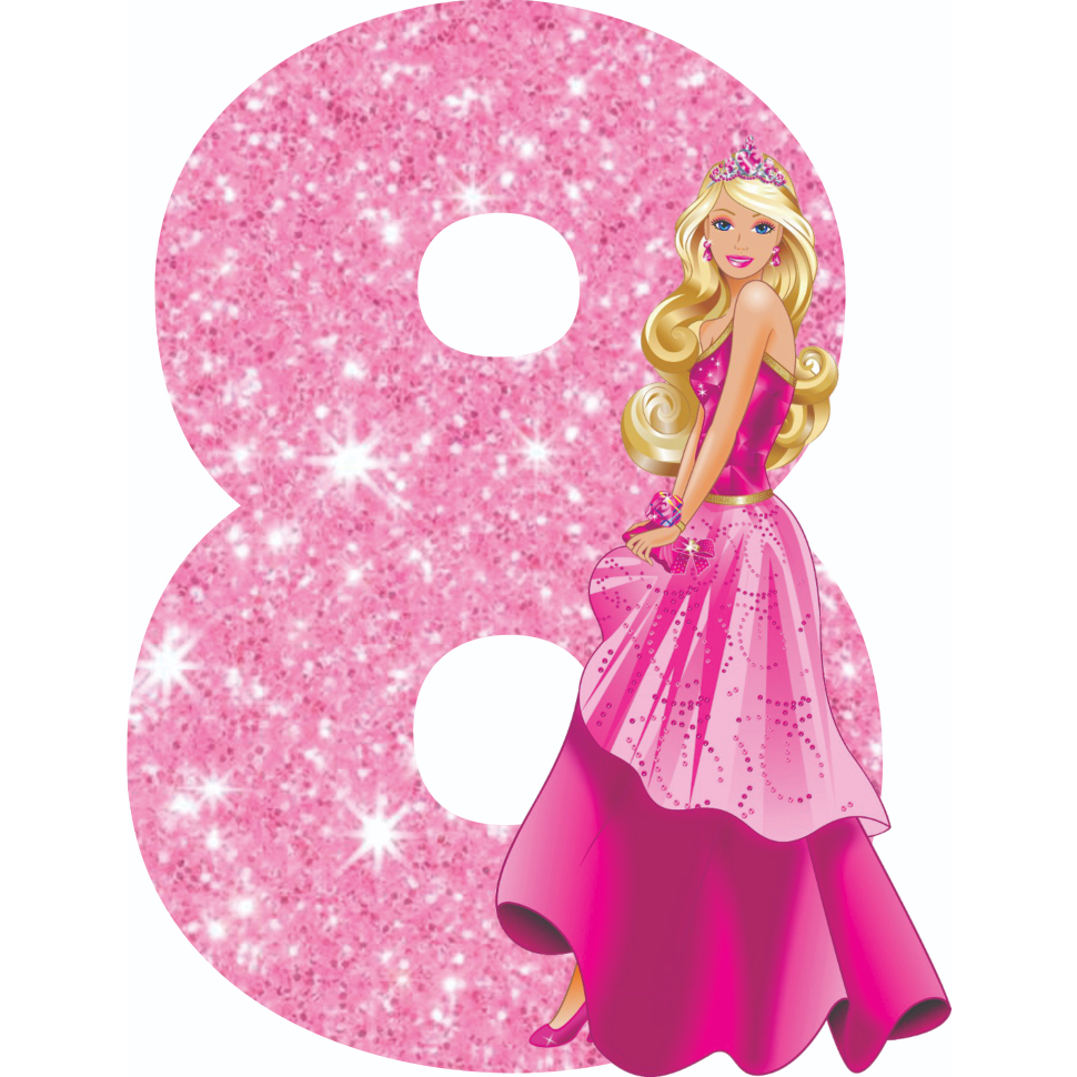 DISPLAY MDF NUMERO 8 ROSA BARBIE PRINCESA 60CM | Shopee Brasil