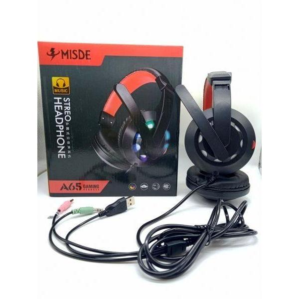 Headset Misde Gamer A65 LED USB/P2 | Shopee Brasil
