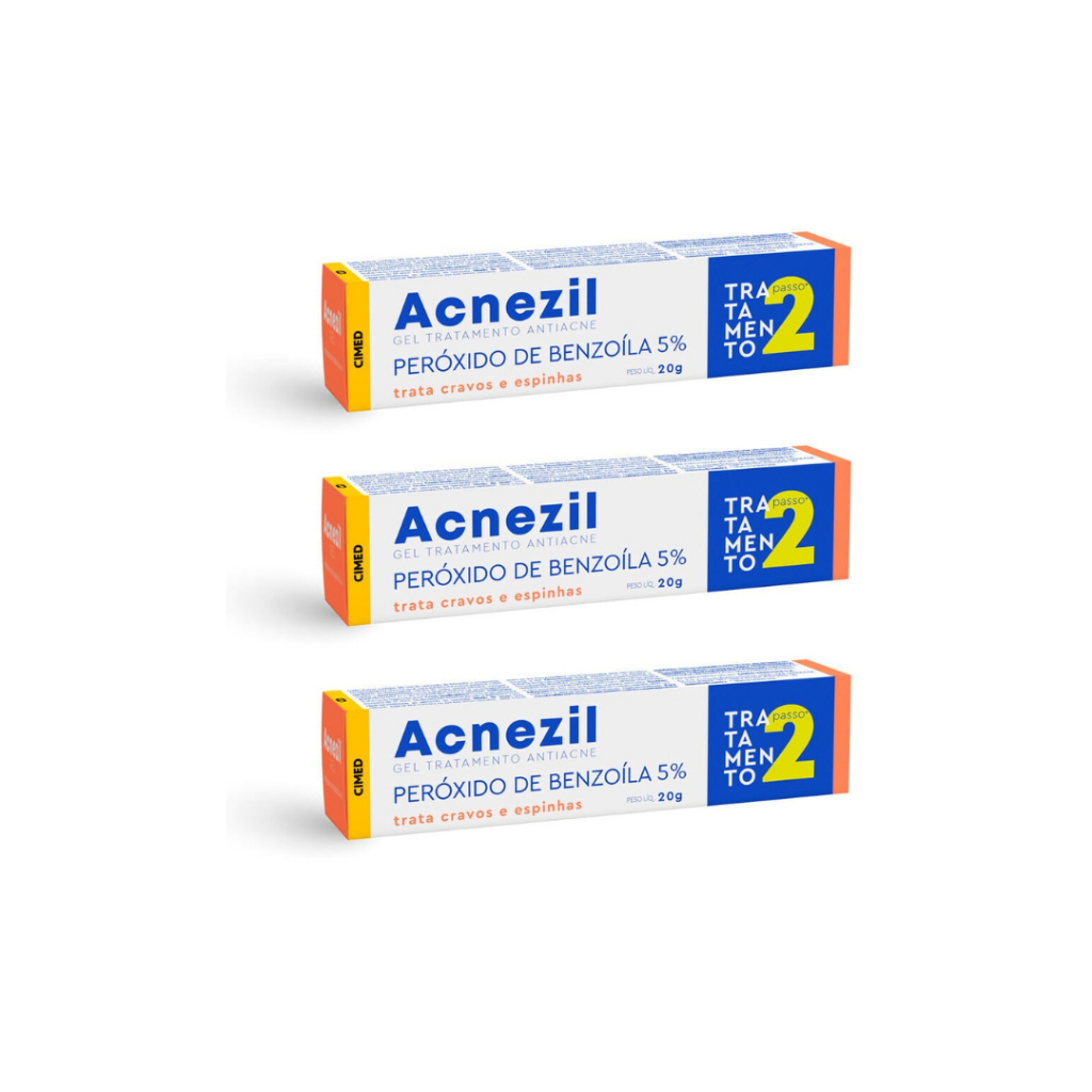 Kit 3 Acnezil 20g tratamento para acne espinhas previne aparecimento ...