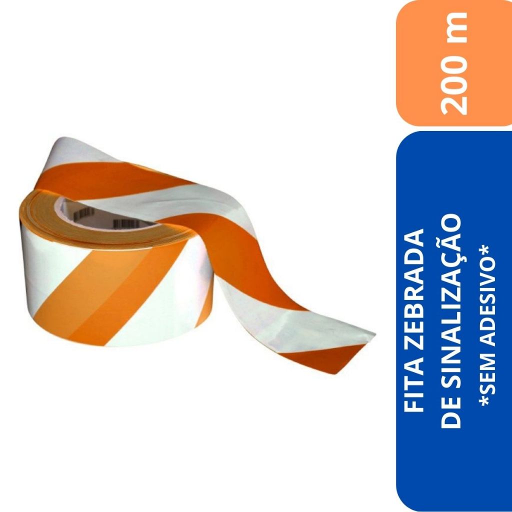FITA ZEBRADA DE SINALIZAÇÃO E ISOLAMENTO LARANJA E BRANCA 200M | Shopee ...