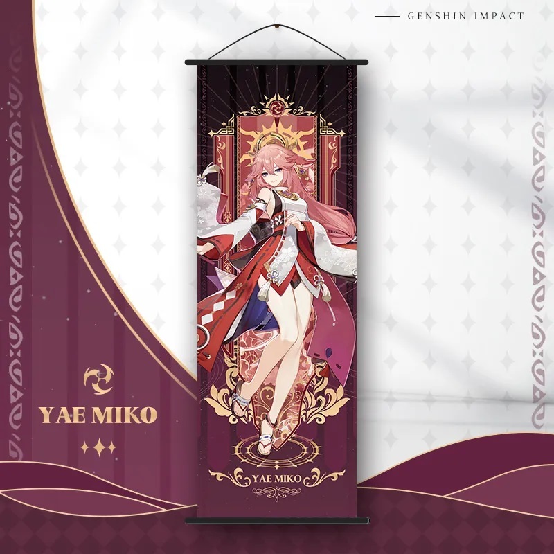 Banner Genshin Impact Yae Miko em tecido 25x70cm | Shopee Brasil