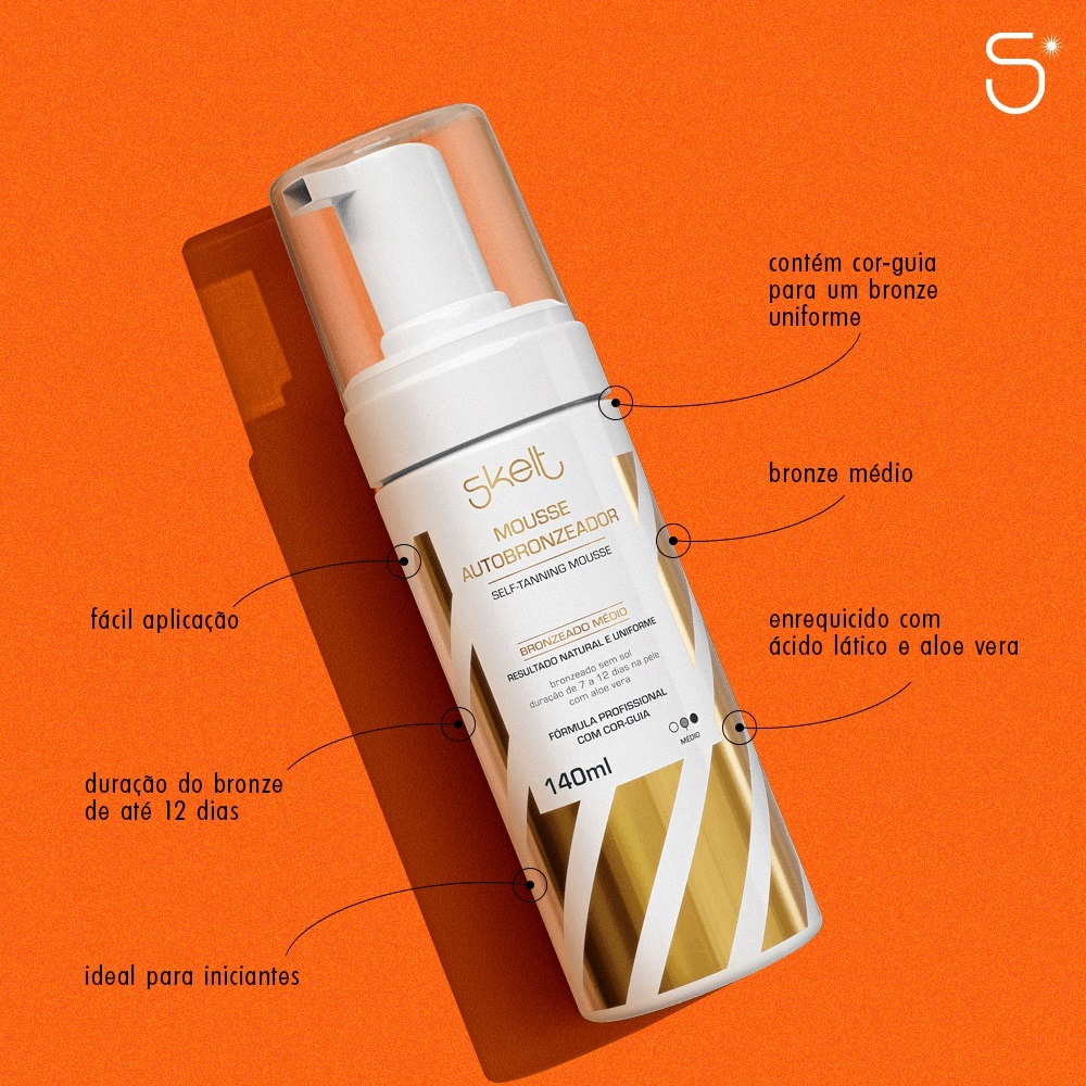 Autobronzeador Red Carpet Glow Mousse Skelt 140ml | Shopee Brasil