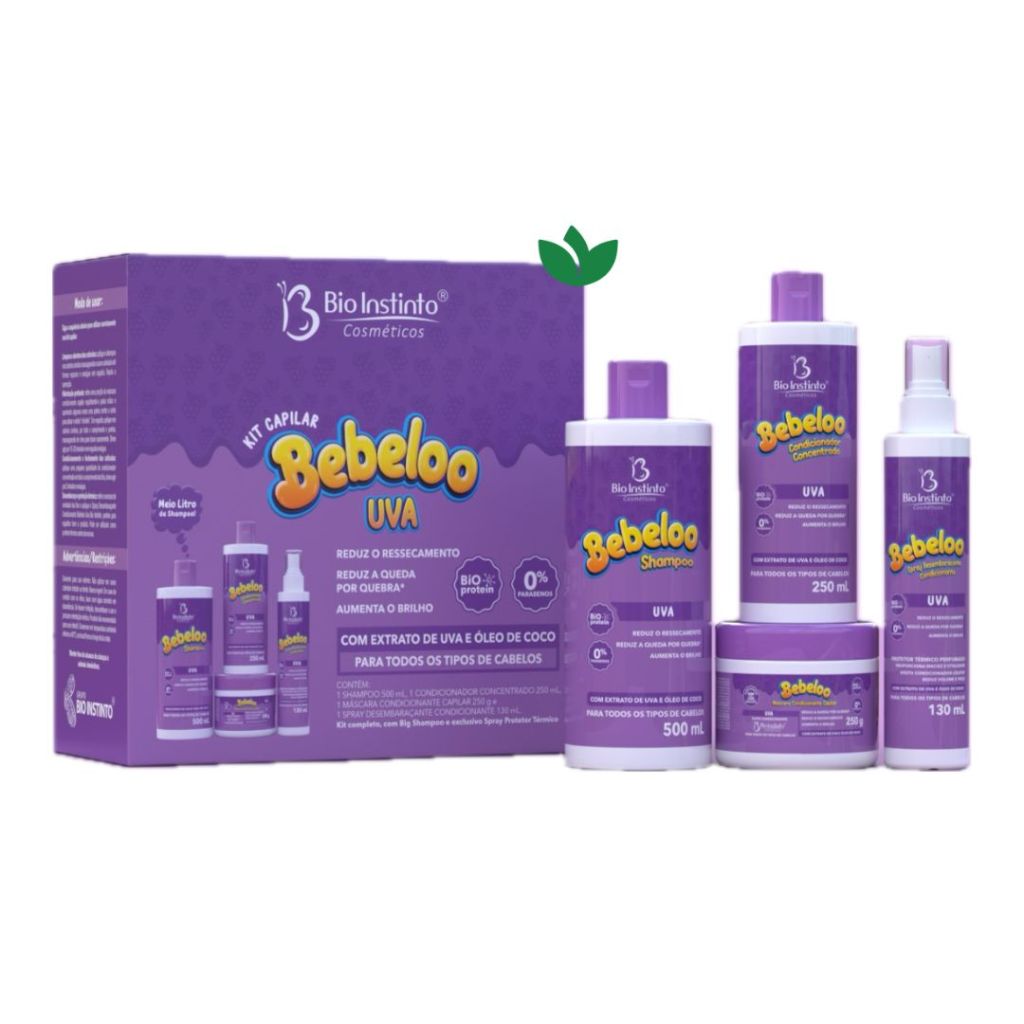 Kit Capilar Bebeloo Uva 4 Itens Bio Instinto | Shopee Brasil