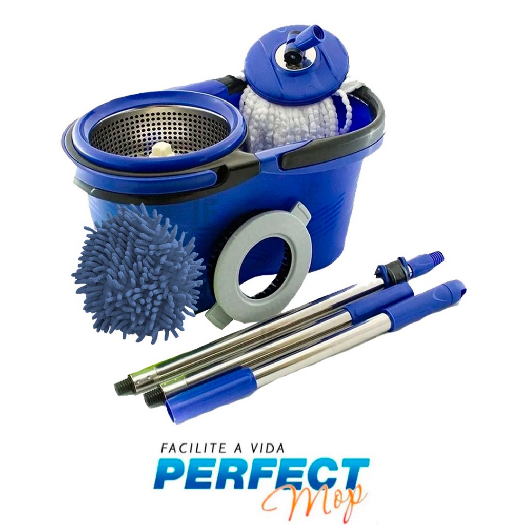 Mop Perfect Pro 360 cesto Inox 3 em 1 | Shopee Brasil
