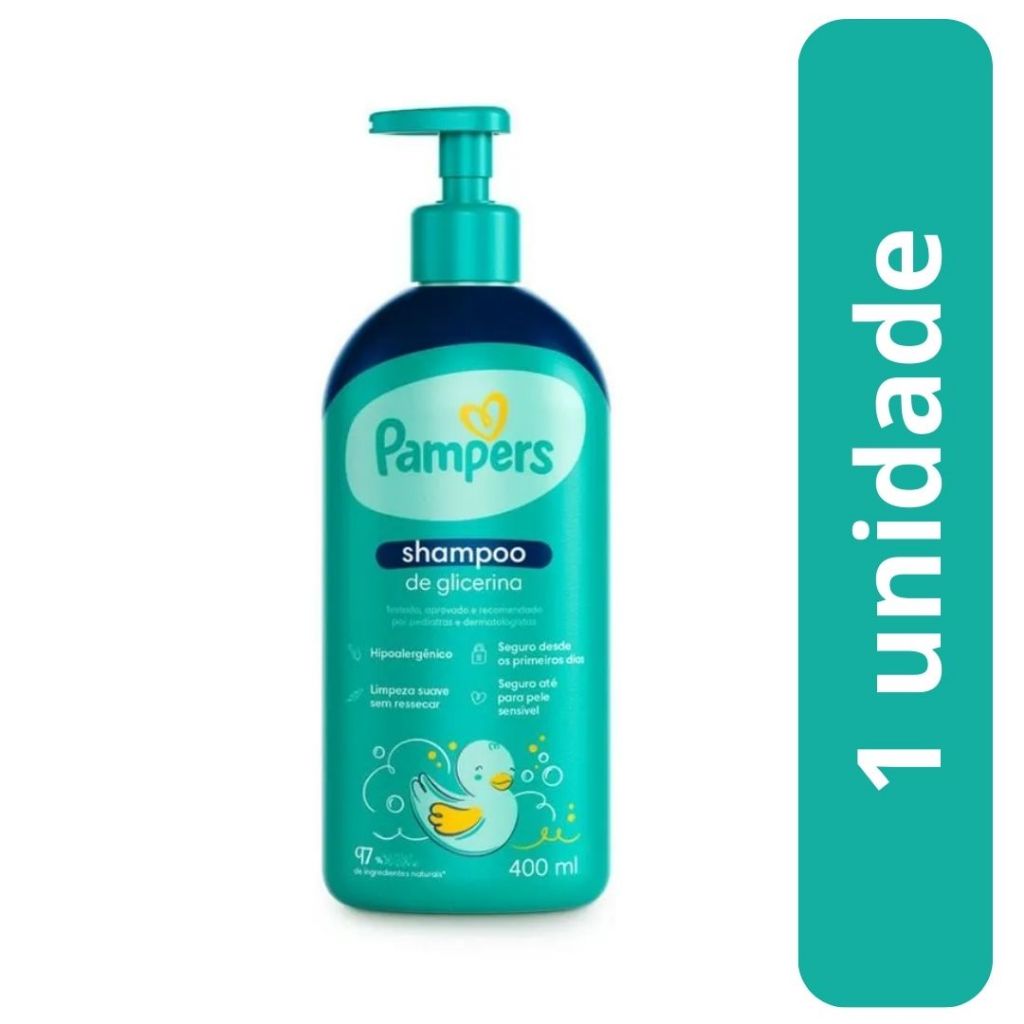 Shampoo Infantil Pampers Glicerina - Escolha o tamanho - 1 unidade ...