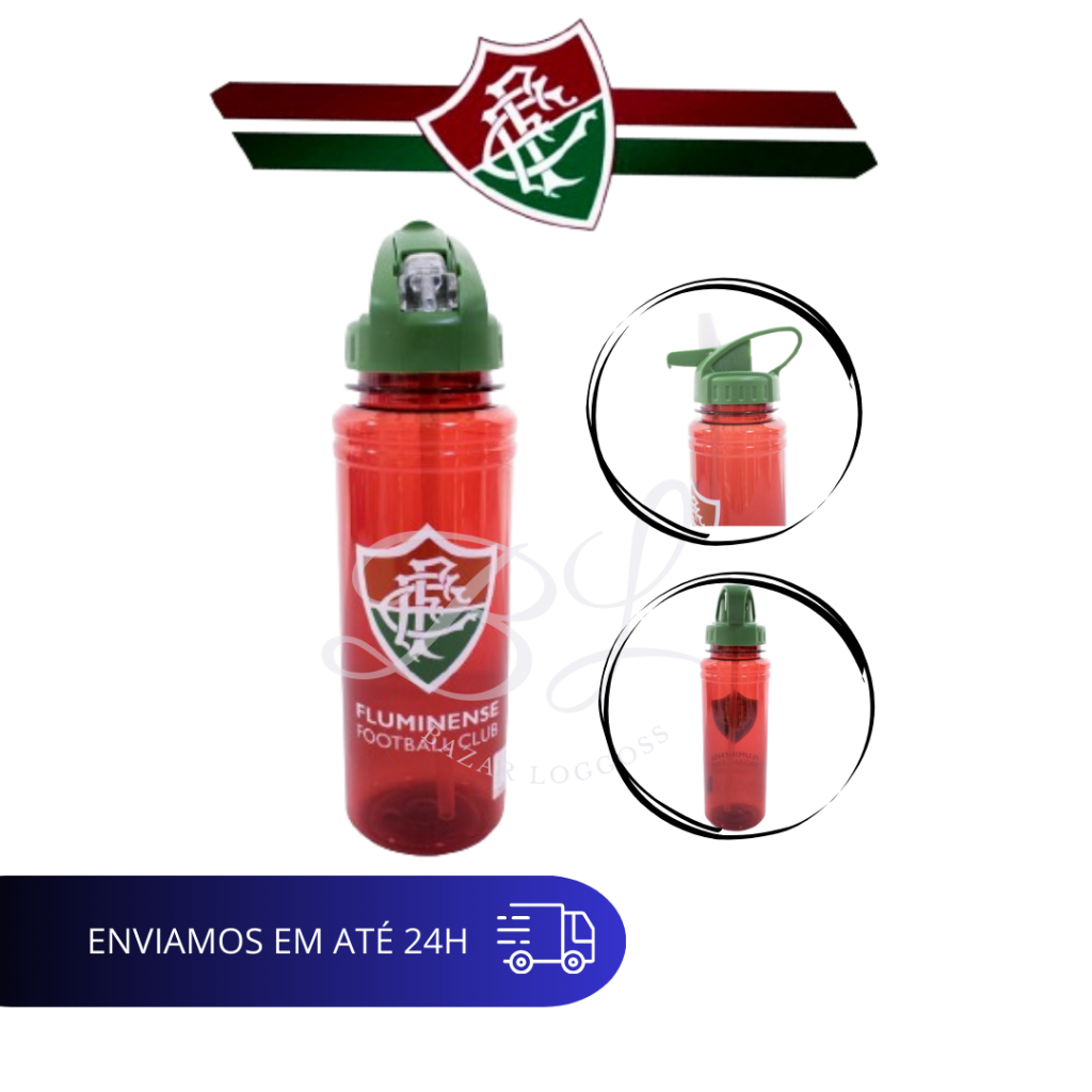 Garrafa de Plástico Com Canudo Fluminenese Football Club de 700mL ...