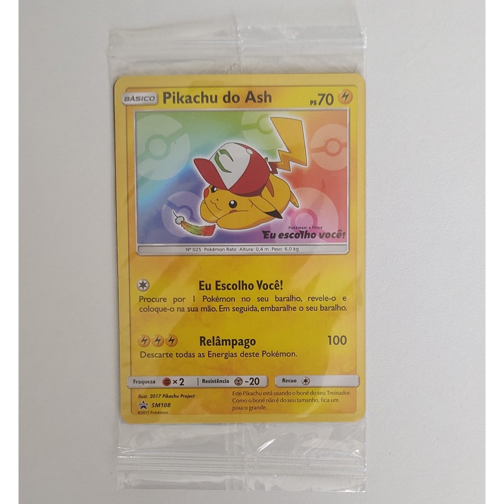 POKÉMON TCG - CARTA PIKACHU DO ASH (PROMO SM108) | Shopee Brasil