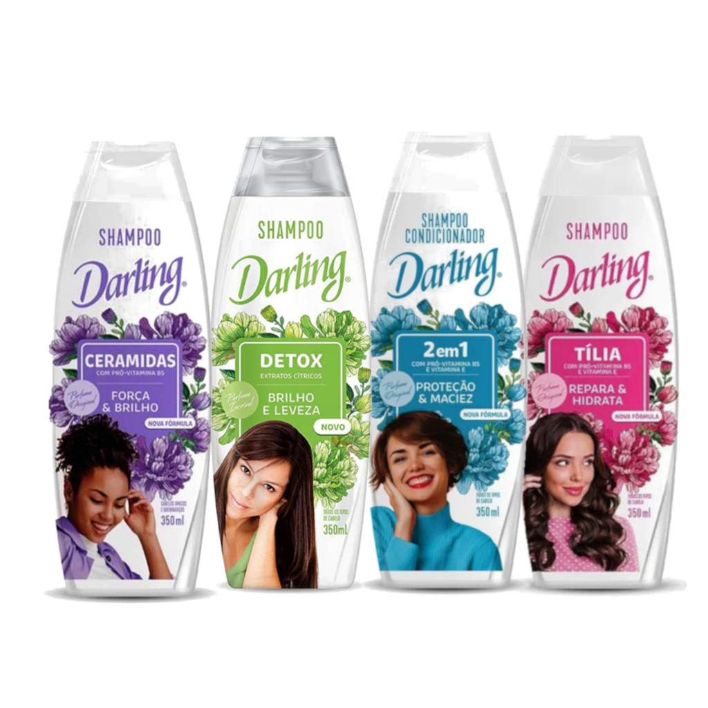 SHAMPOO DARLING 350ml (A ESCOLHER) CERAMIDA/2 EM 1/ TÍLIA/ DETOX ...