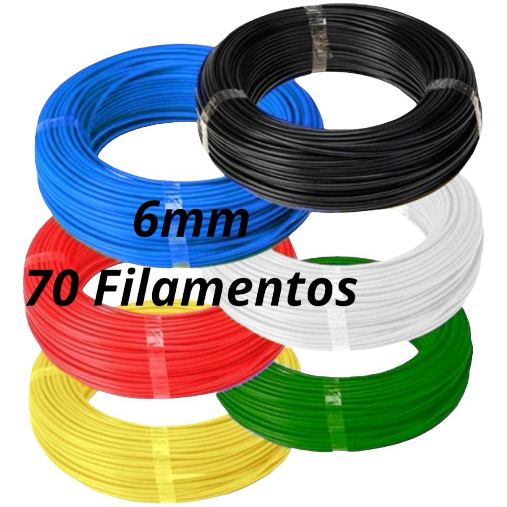Fio Elétrico Cabo Flexível 6mm 50 Metros Diversas Cores | Shopee Brasil