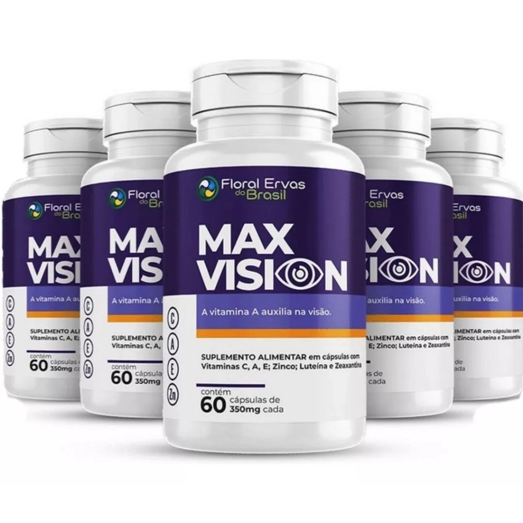KIT C/5 Un Luteína E Zeaxantina Concentrada Max Vision 300 Caps + Vit A C E e Zinco Auxilia na ...