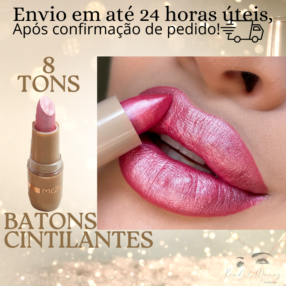 Batom Bala Bastão Mahav Cintilante Dia a Dia Shine | Shopee Brasil