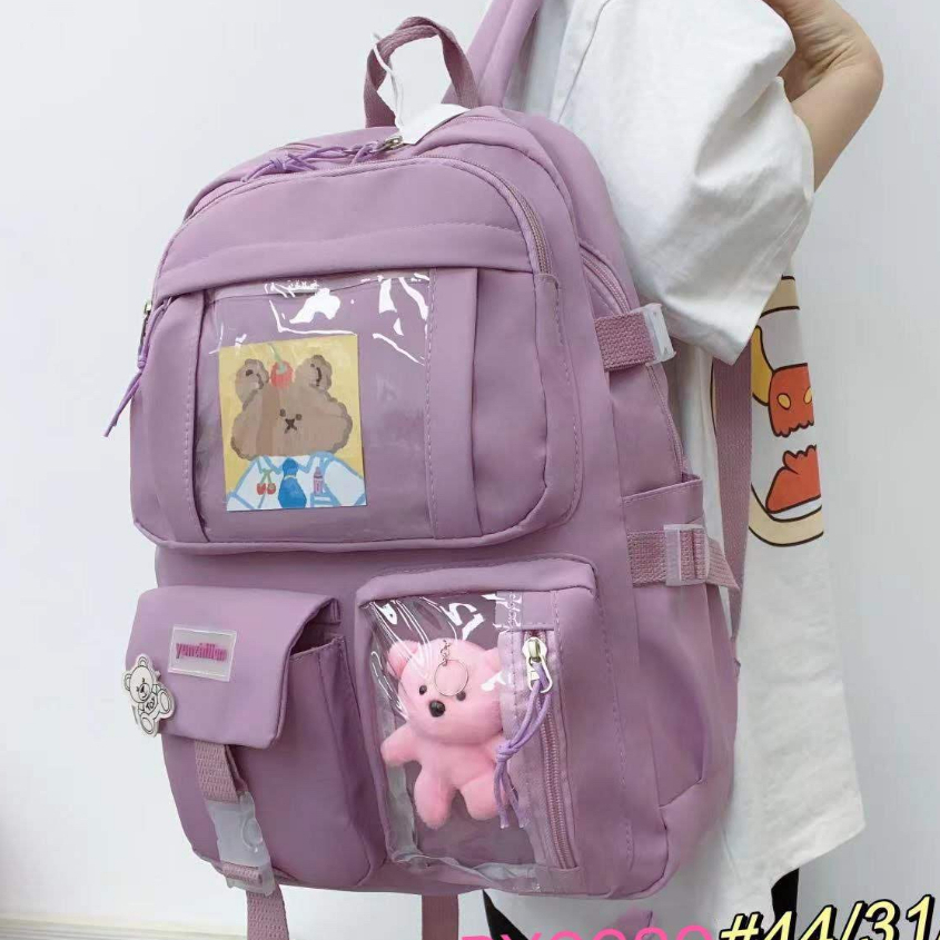 Mochila Coreana de grande capacidade Mochila com ursinho Feminina ...