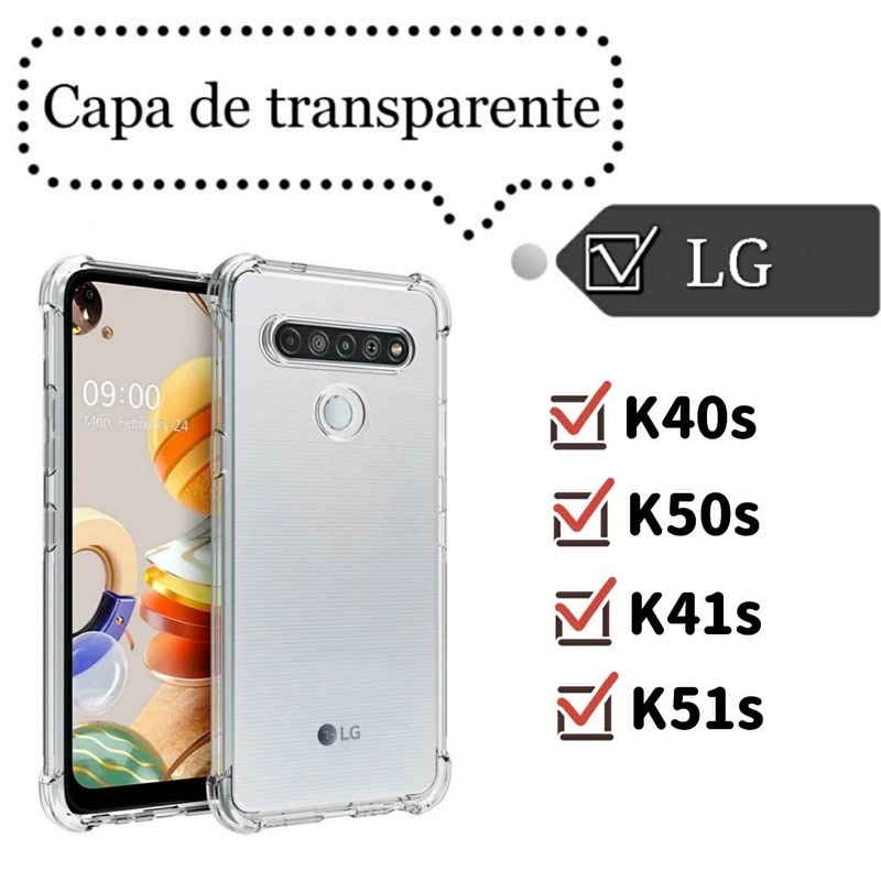 Case Capa Capinha LG k40s K50s K41s K51s Tpu Anti Impacto Transparente ...