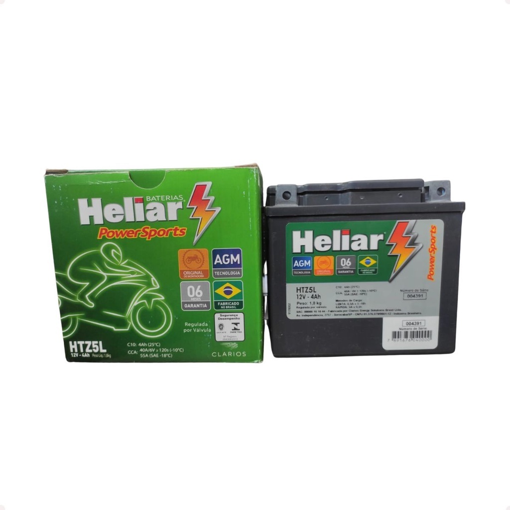 Heliar Htz5 Bateria Cg Todas 125/150/160 Ex,fan,ed,start | Shopee Brasil
