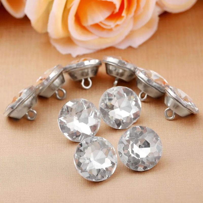 Kit 5 ou 10 Botões de Cristal Tipo Swarovski Captone Botone Botão 20mm ...
