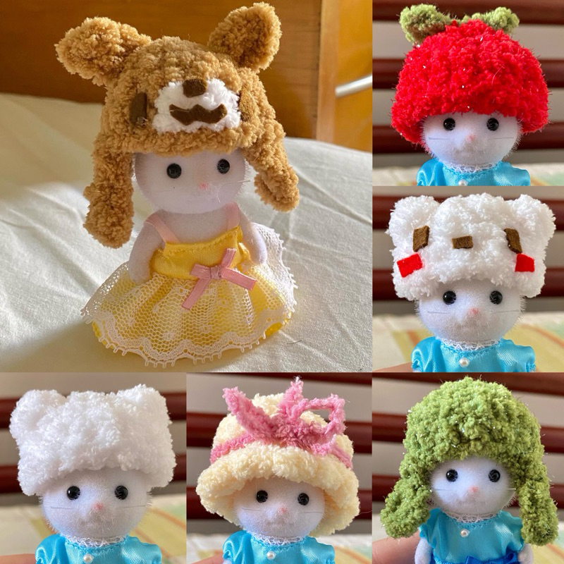 chapéus e gorros de crochê para sylvanian families / calico critters ...