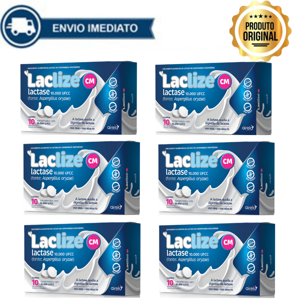Enzima Lactase para Intolerância a Lactose 60 Comprimidos Mastigáveis ...
