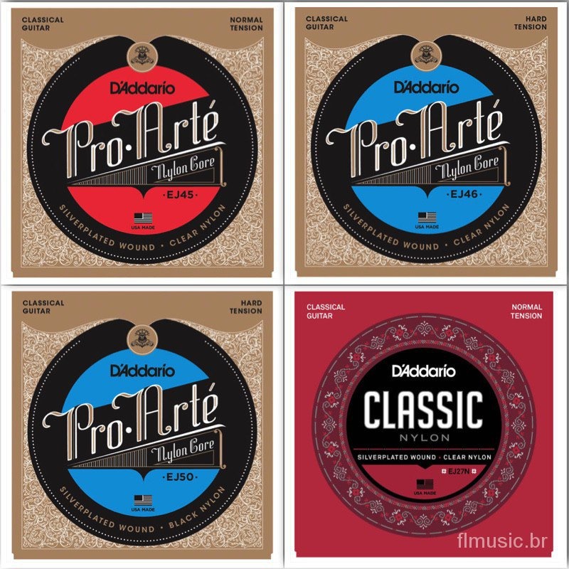 Cordas Daddario Encordoamento Violão Nylon EJ45 Normal e Hard D'Addario ...