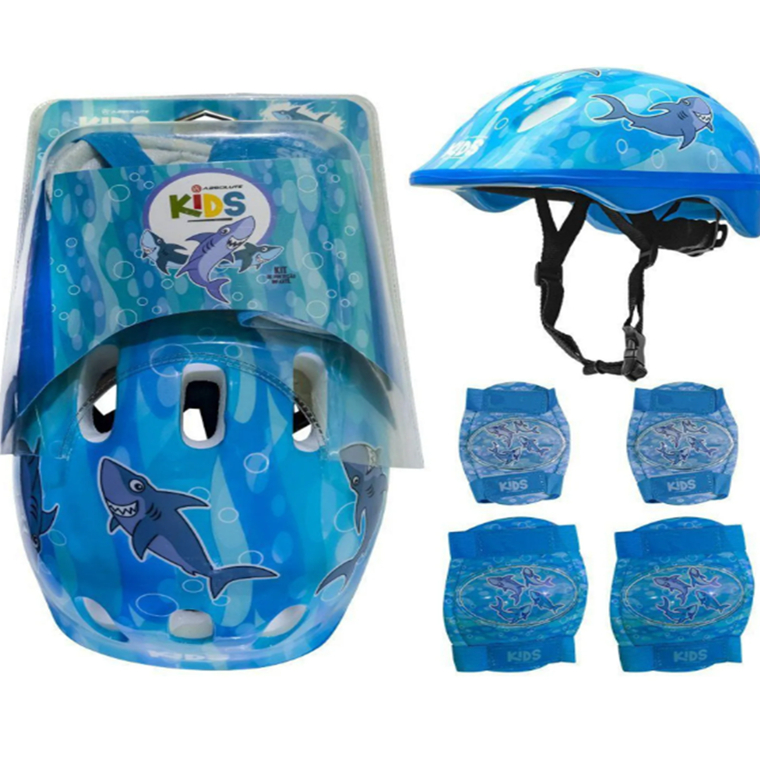 KIT PROTEÇÃO INFANTIL ABSOLUTE KIDS SHAKE TUBARÃO (MENINO) | Shopee Brasil