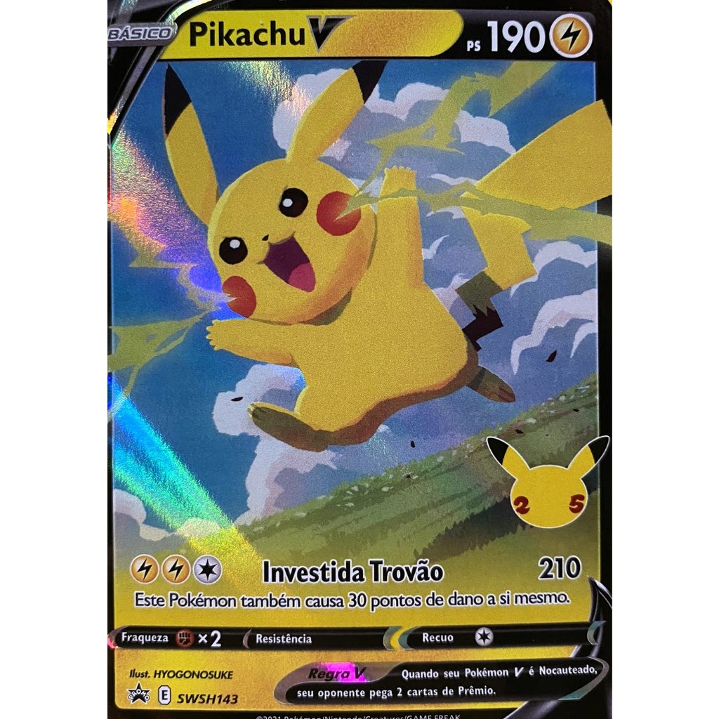 Carta Pikachu V Promo Coleção Celebrações Pokemon TCG | Shopee Brasil