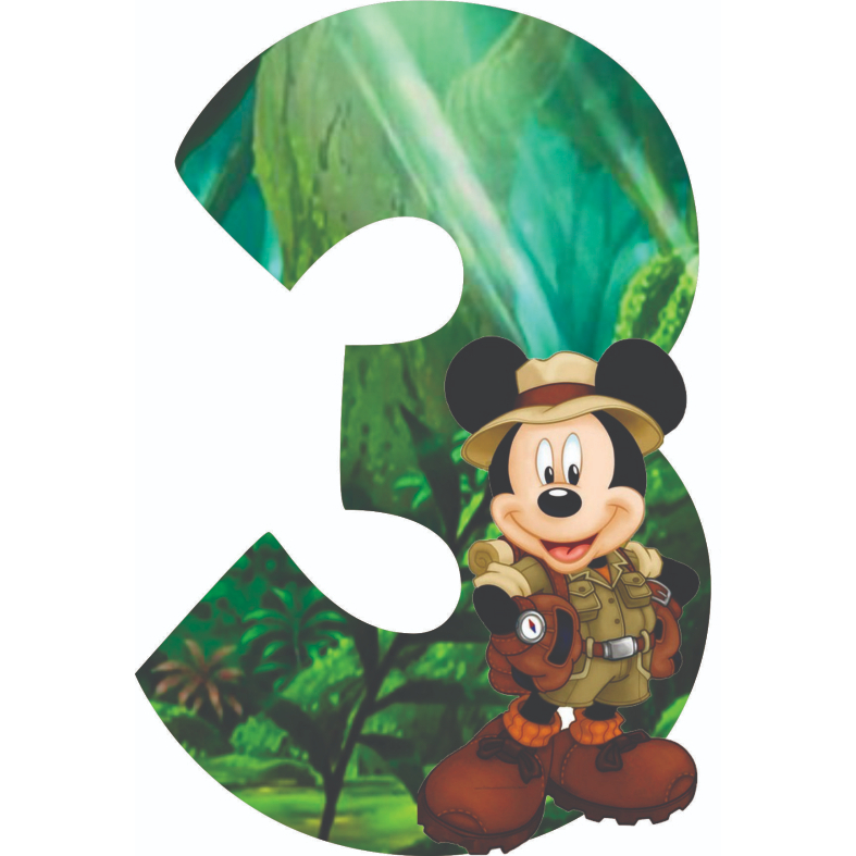 DISPLAY MDF NUMERO 3 MICKEY SAFARI 60CM | Shopee Brasil