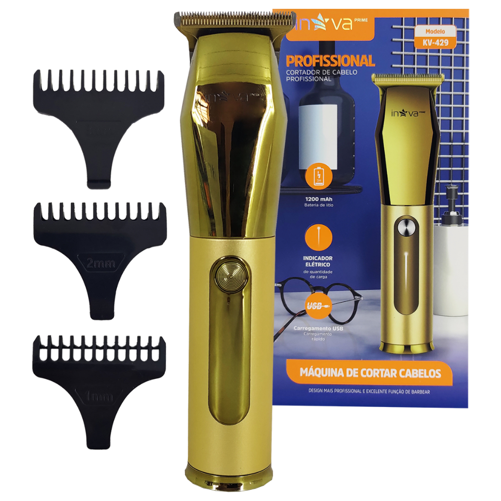 Barbeador Cortador De Cabelo Aparador De Pelos Sem Fio Inova | Shopee Brasil