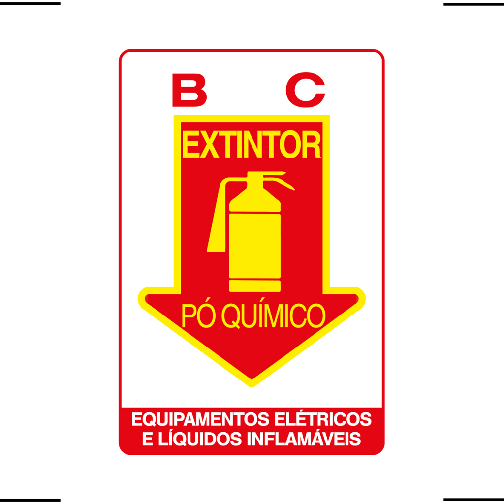 Placa De Sinalização Extintor BC Pó Químico 20x30 Ekomunike - X-714 F9e ...