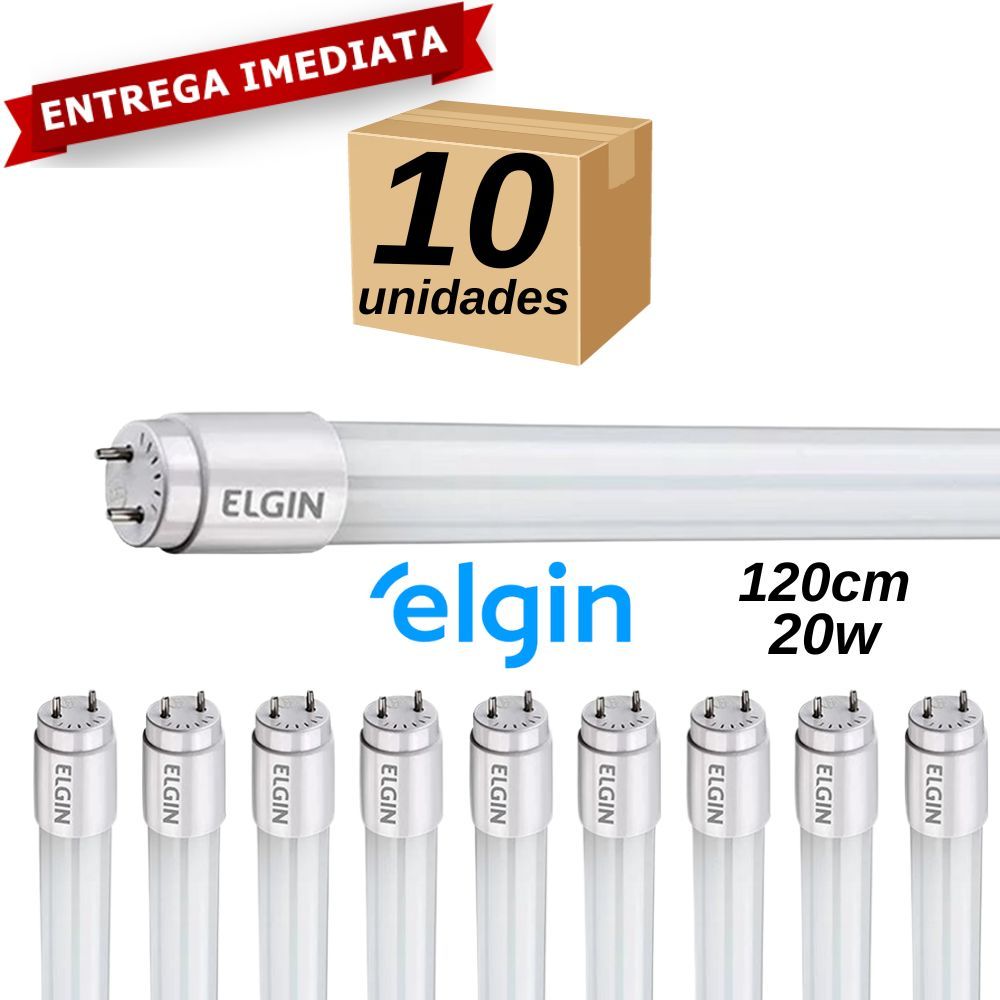 Kit 10 Lâmpadas Led Tubular 120cm 20w T8 1,2m Branco Frio | Shopee Brasil
