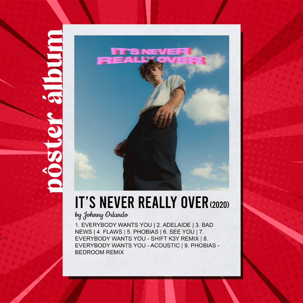 Pôster Álbum It's Never Really Over - Johnny Orlando | Shopee Brasil