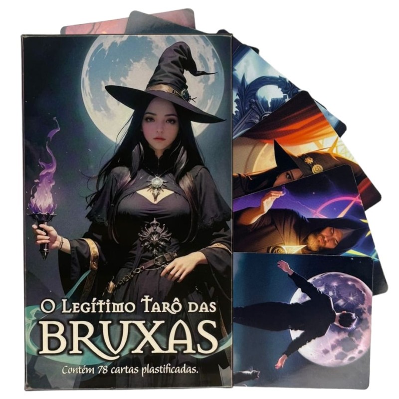 Baralho Plastificado Cigano Taro Marselha Bruxa Wicca Waite Santa Sara Taro Negro Vó Cigana