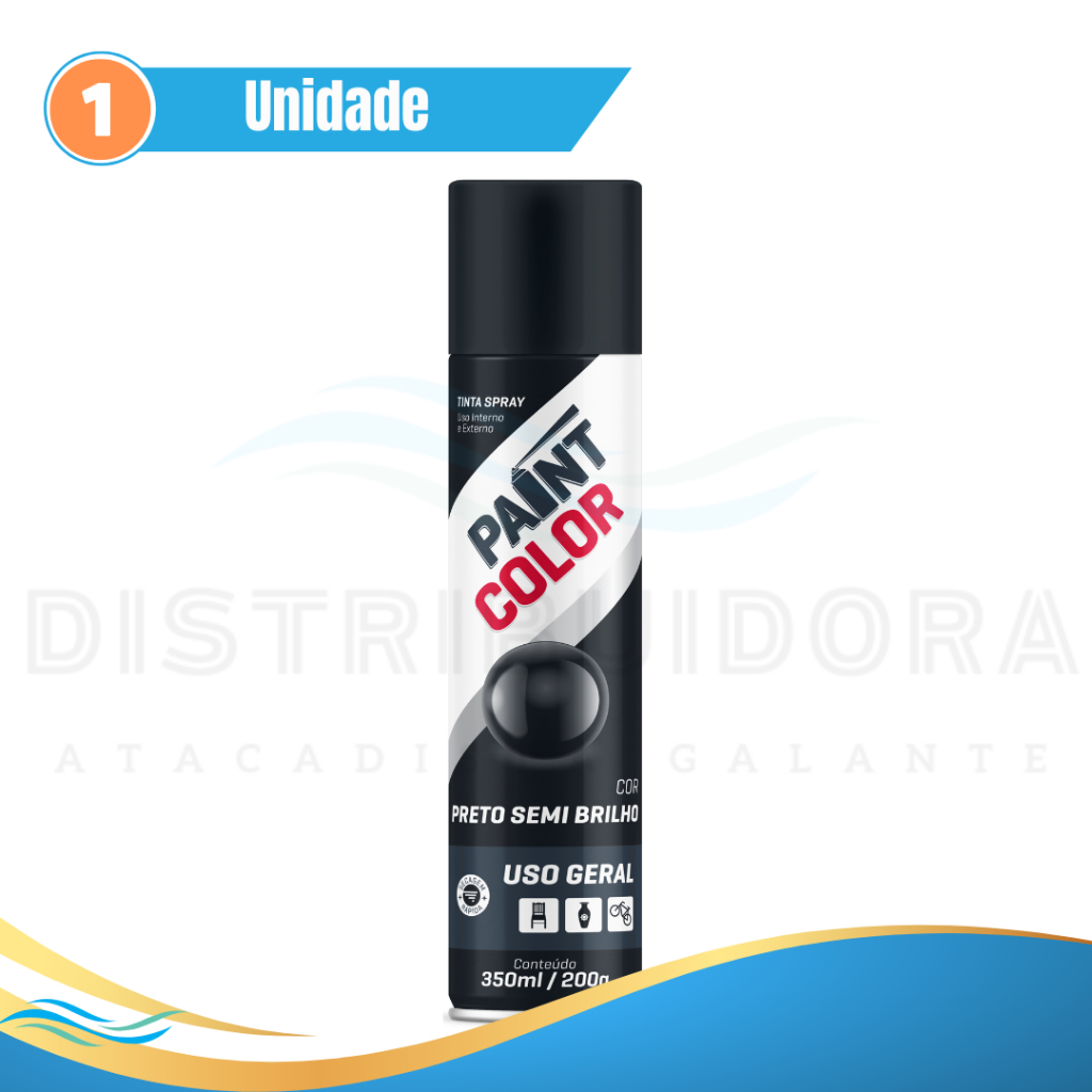 Tinta Spray Paint Color Uso Geral (Preto Semi Brilhante/ Branco ...