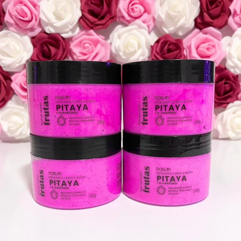 Esfoliante de Pitaya corpo e rosto 240g Porán | Shopee Brasil