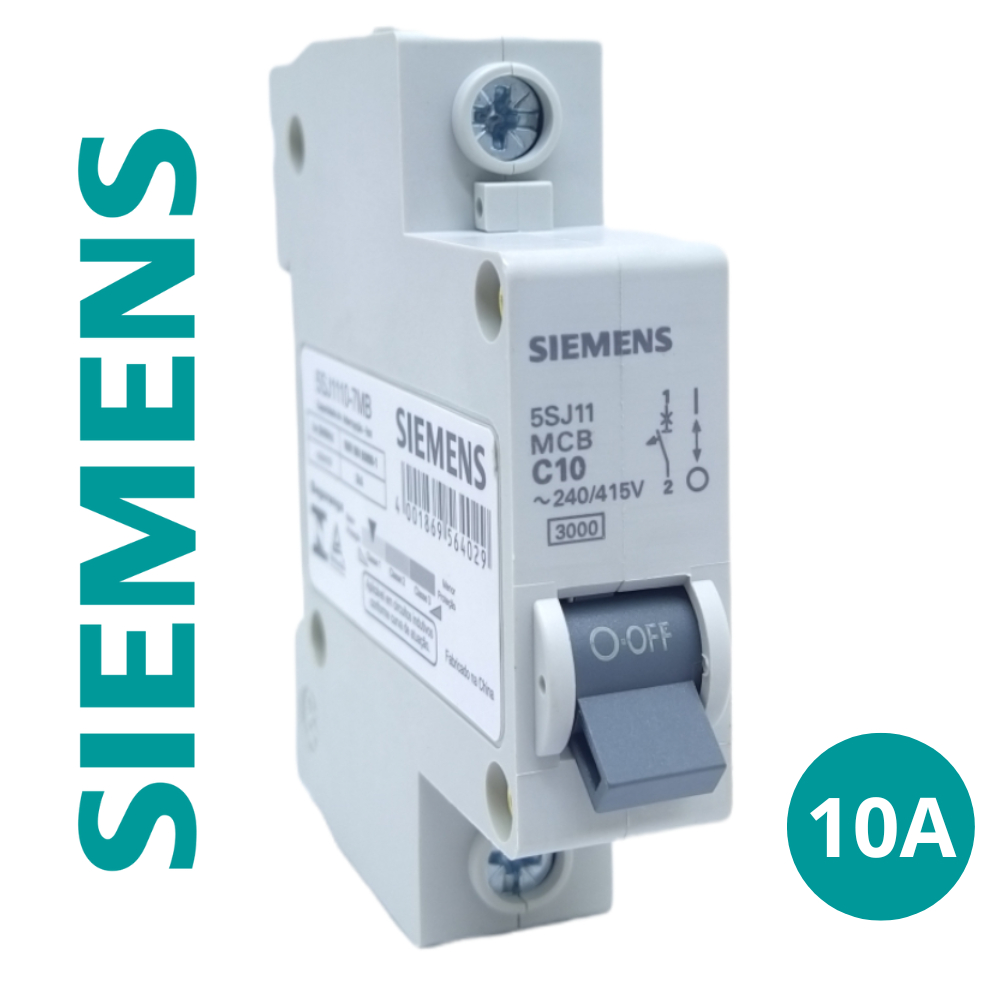 Disjuntor DIN Mini Unipolar 5SJ11 Siemens - 10A Curva C | Shopee Brasil