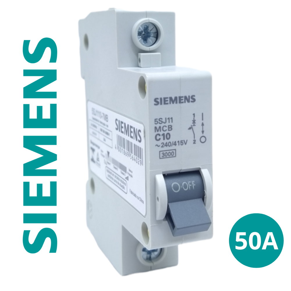 Disjuntor DIN Mini Unipolar 5SJ11 Siemens - 50A Curva C | Shopee Brasil