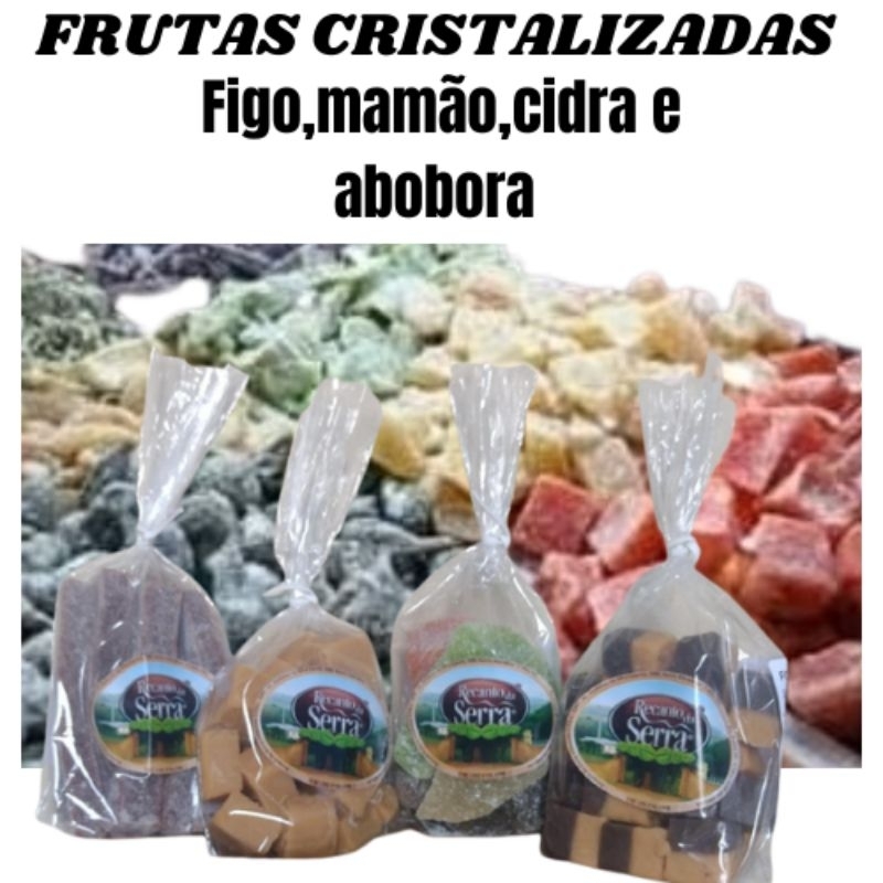 Doce frutas cristalizados pedaços 1 kg | Shopee Brasil
