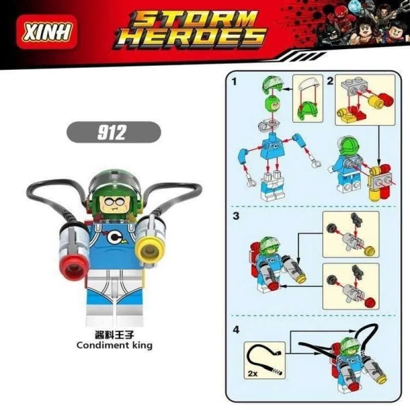 Rei dos Condimentos Minifigure bonecos de ação blocos desmontável do ...