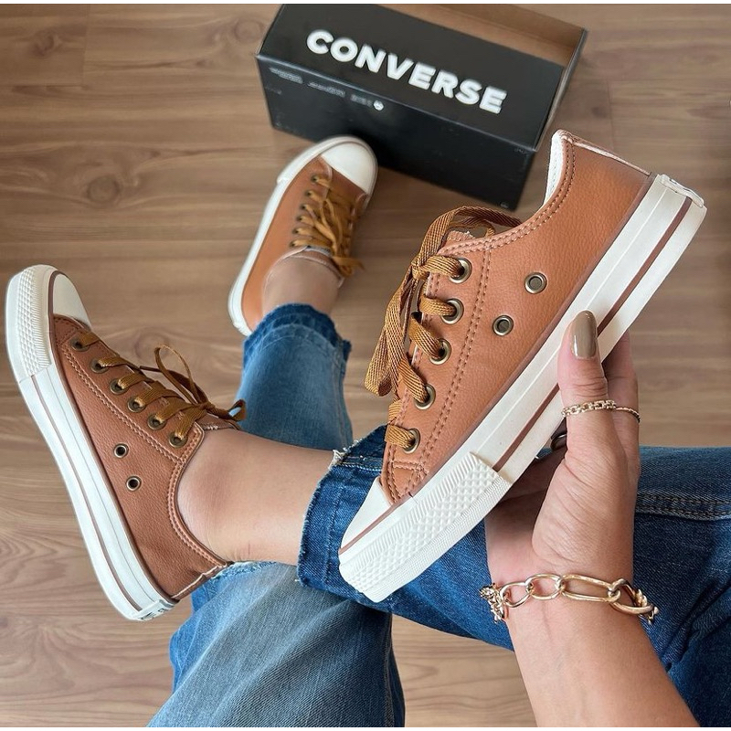 Tênis All Star Taylor Caramelo Courino | Shopee Brasil