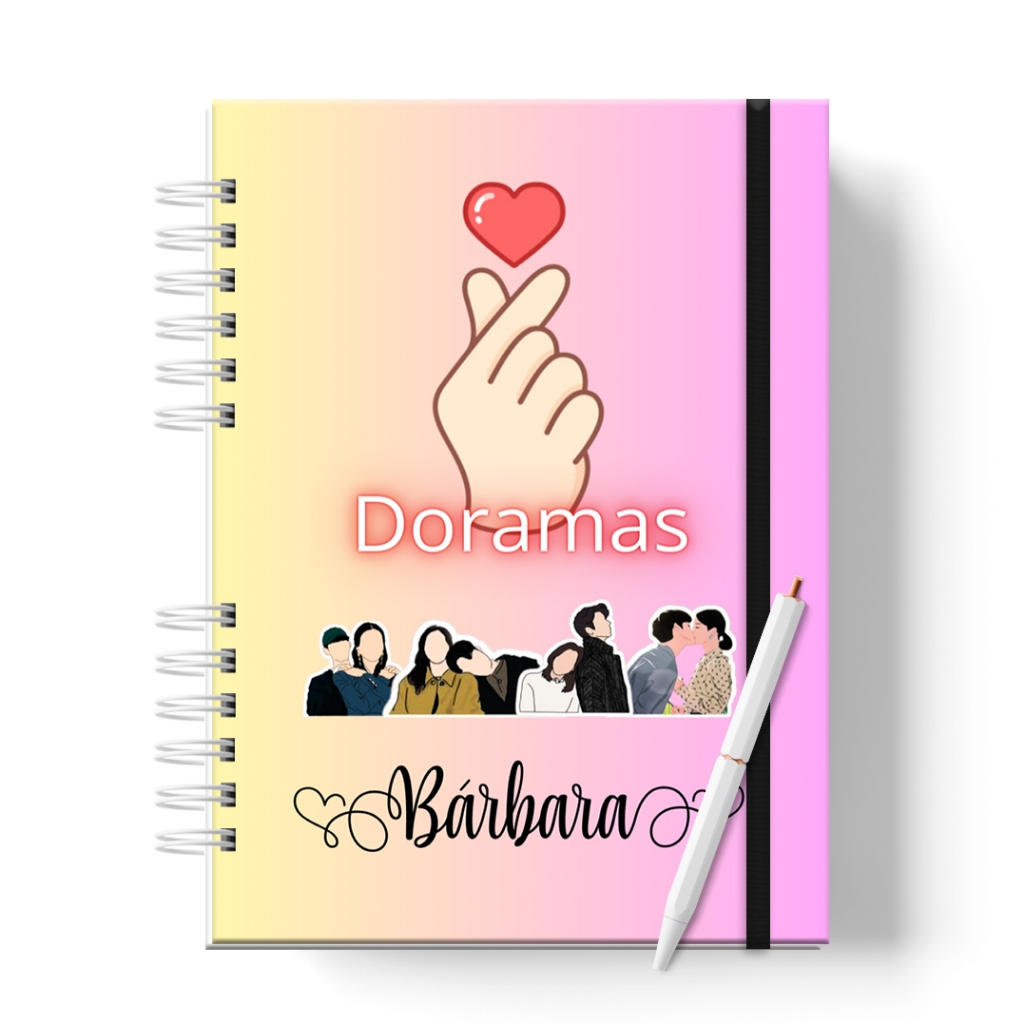 Caderno Dorama Diário de Doramas Com o Seu Nome Dorameira | Shopee Brasil