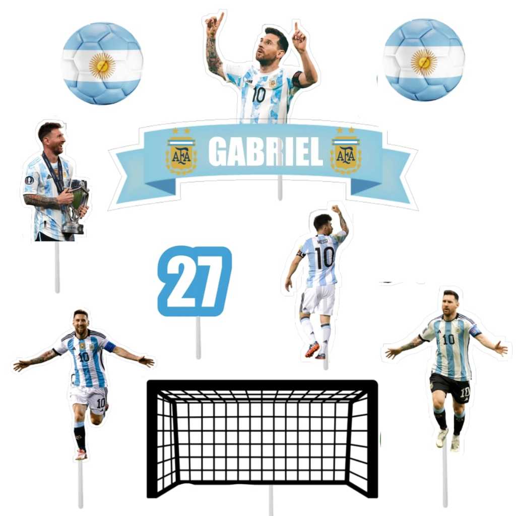 Topo Topper Decoração De Bolo Enfeite Messi | Shopee Brasil